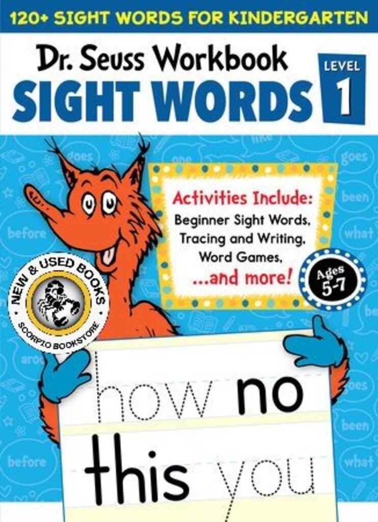 Dr. Seuss Sight Words Level 1 Workbook: A Sight Words Workbook for Kin ...