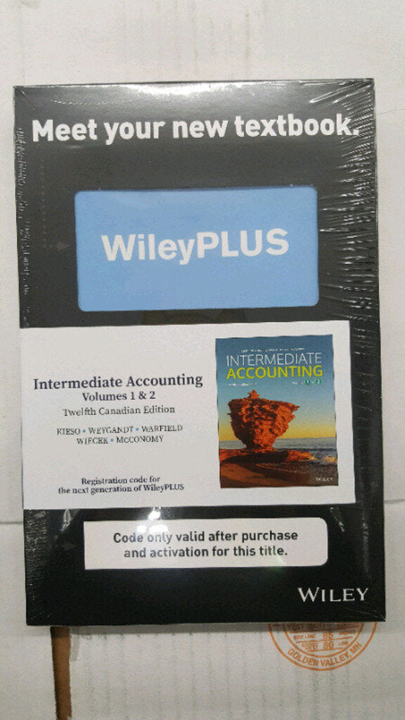 Intermediate Accounting WILEY PLUS ONLY V1 & V2 12th Edition by Kieso ...